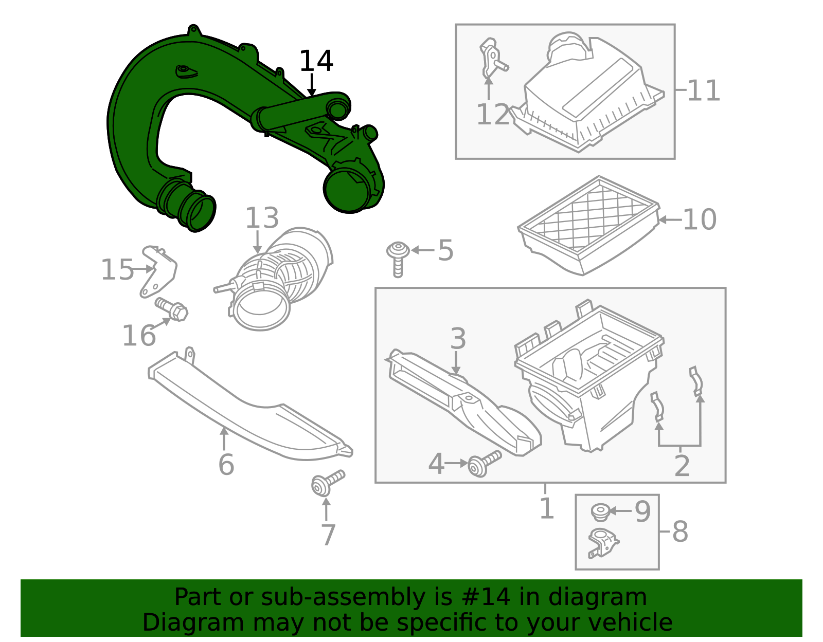 DS7Z-9C623-G - Engine Air Intake Hose 2014-2016 Ford Fusion | Ford OEM ...