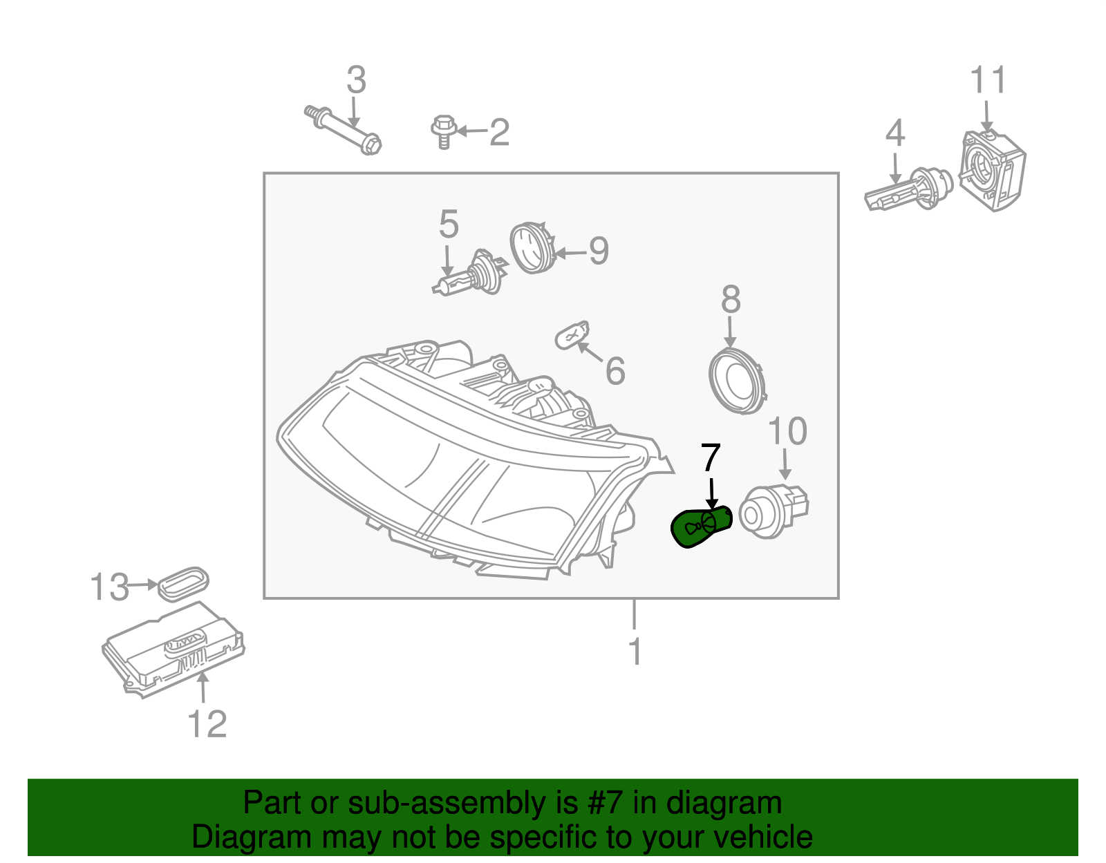 Genuine Turn Signal Bulb (Amber) for 1999-2011 Saab | Part# 93190465 ...