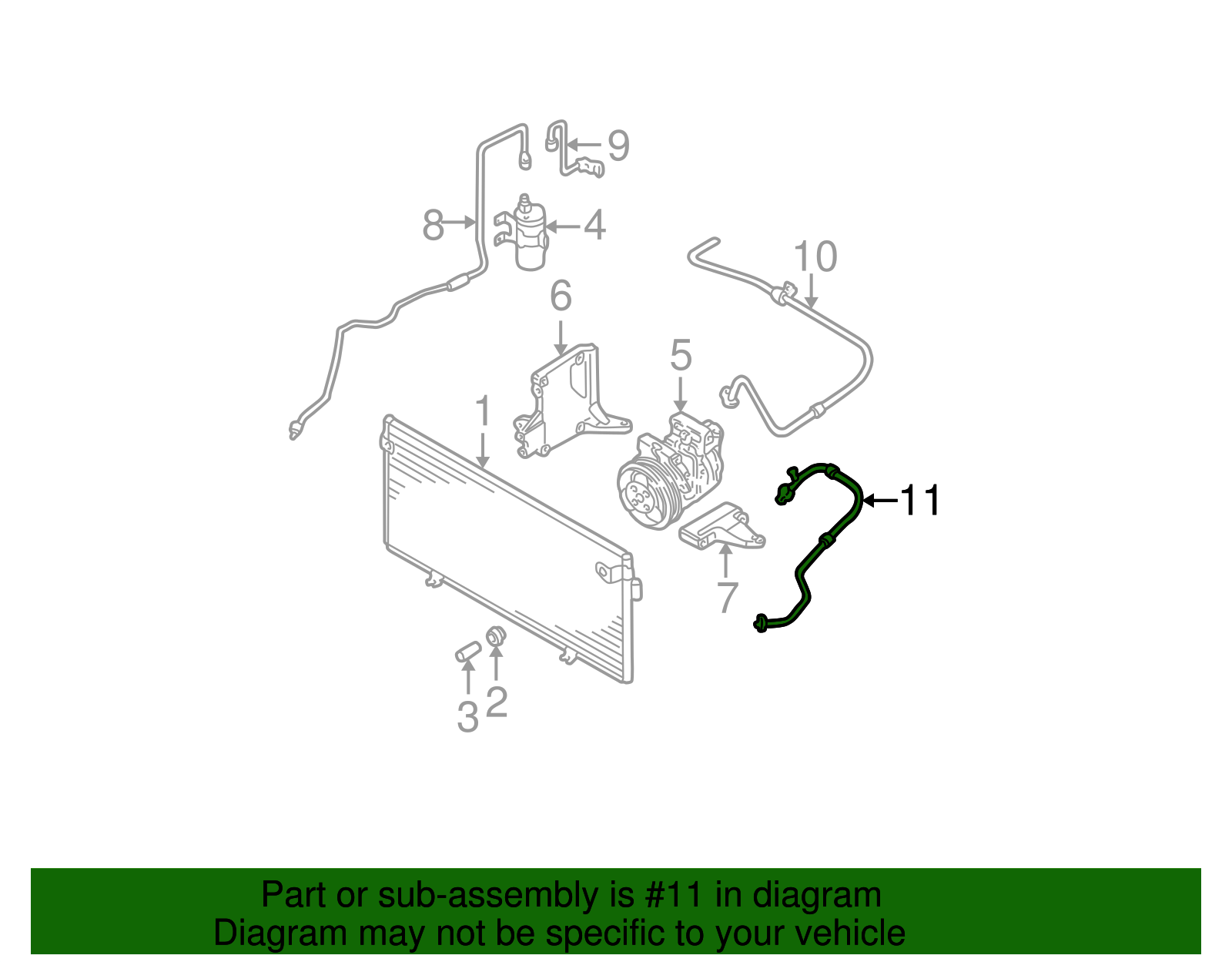 2000-2003 Subaru Discharge Hose Ac 73424AE010 | SubaruPartsForYou.com