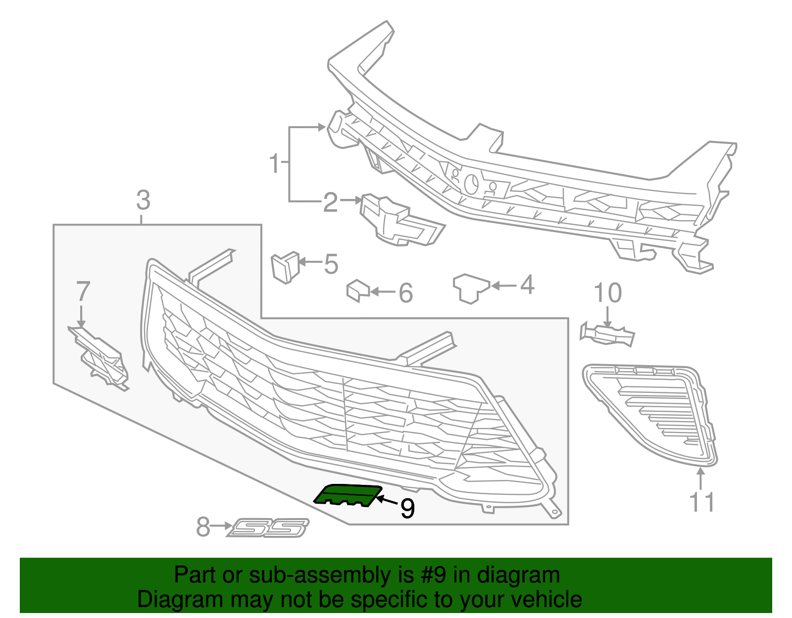 2016-2018 Chevrolet Camaro Front Grille Emblem Adapter 84021428 | GM ...
