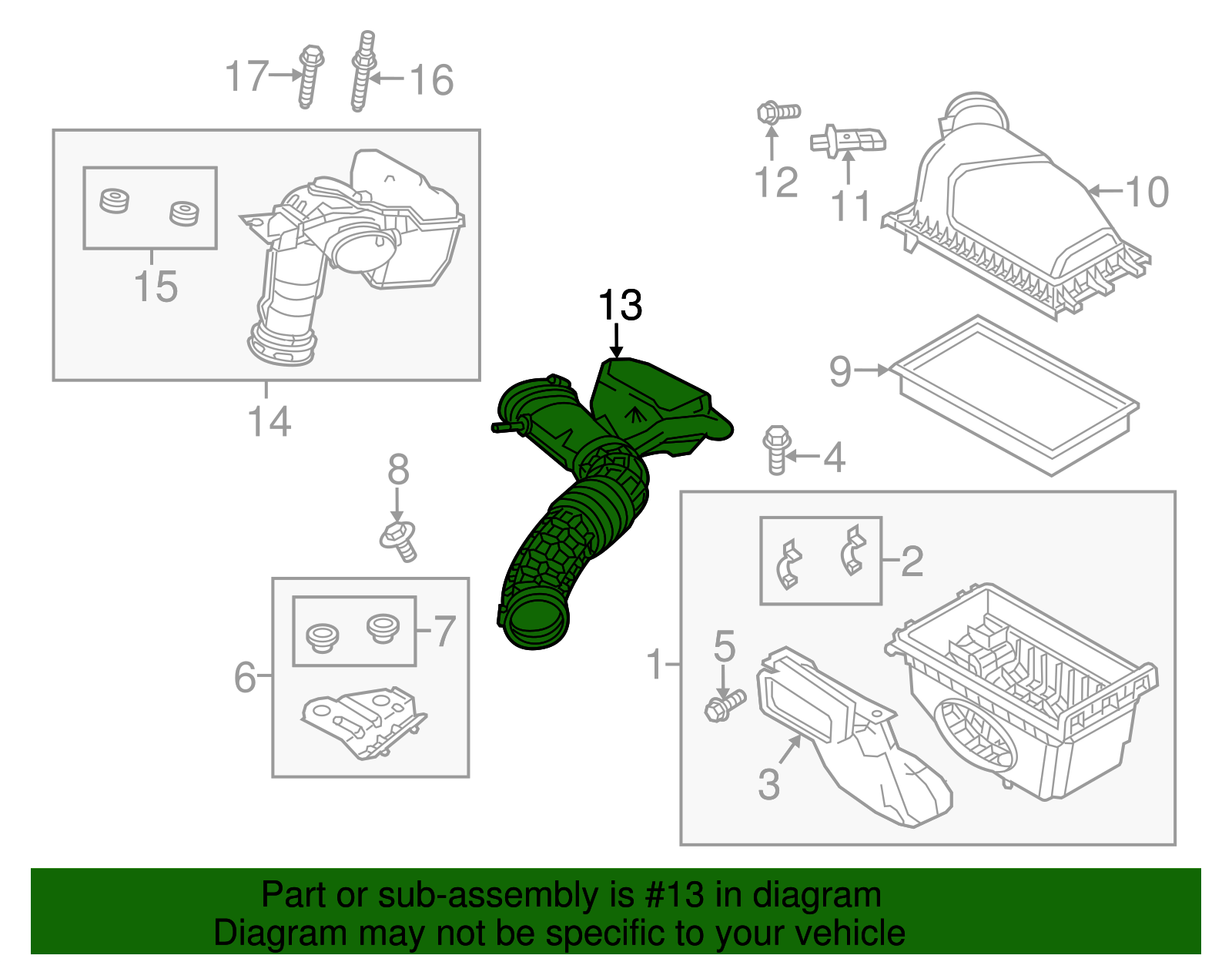 2013-2018 Ford Upper Duct DA8Z-9B659-C | Varsity Ford
