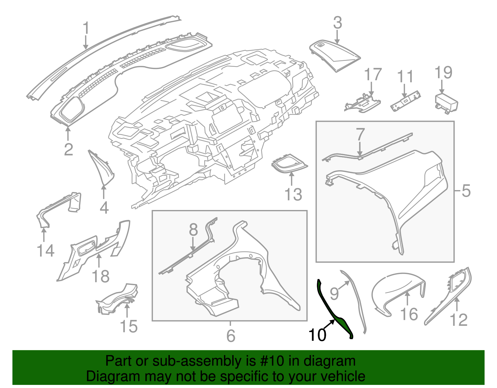 2015-2019 Lincoln MKC Inner Molding EJ7Z-58061A17-A | Ford OEM Parts Outlet