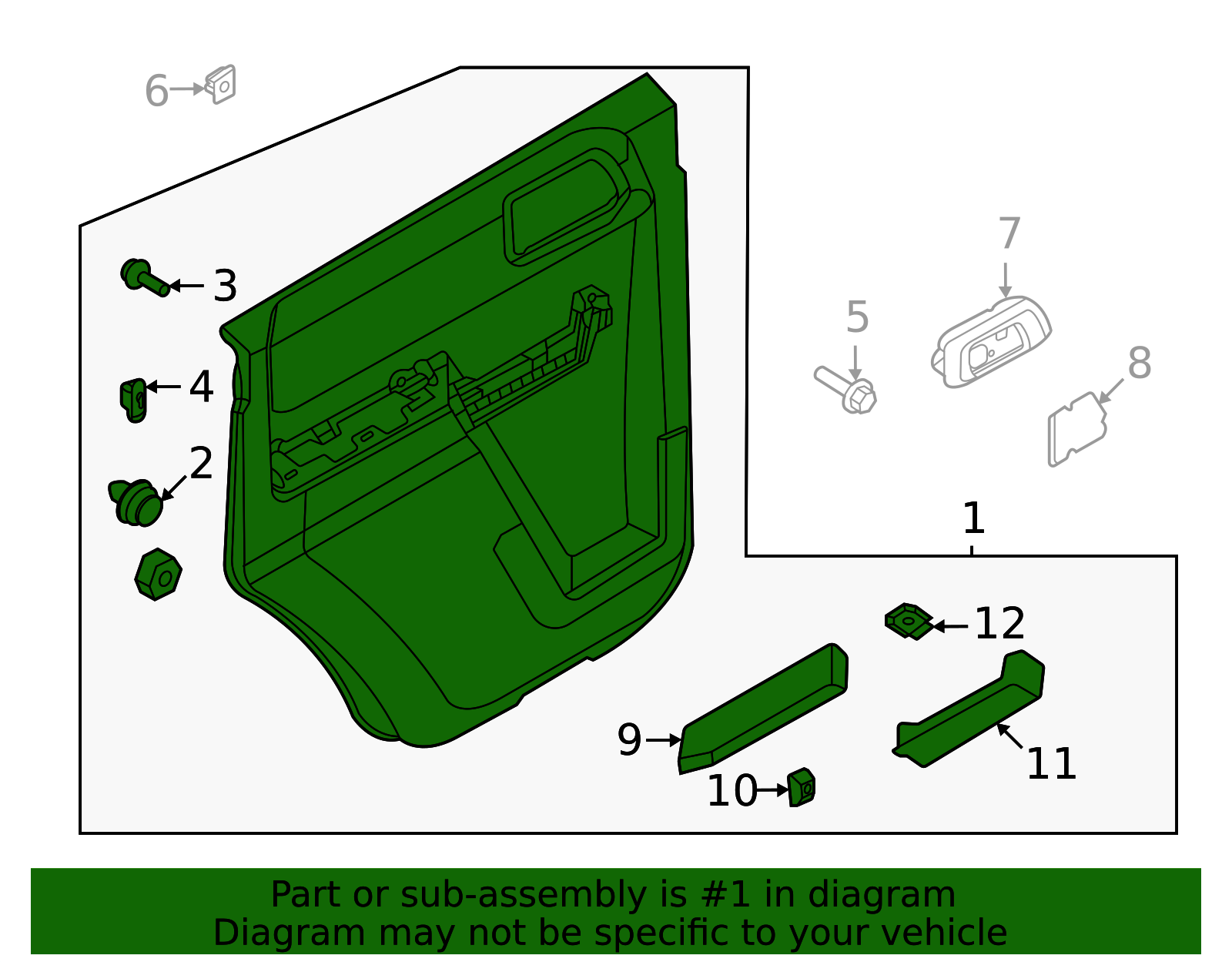 M2DZ-5423943-AA - Door Trim Panel Ford 2021-2025 Ford Bronco | Parts ...