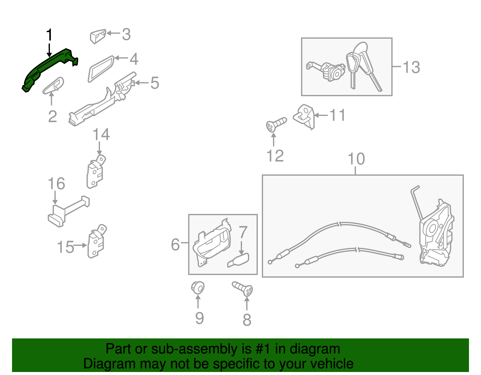 2017 Subaru 2017 Subaru - Handle, Outside 61160AL03AE3 | Subaru Parts ...