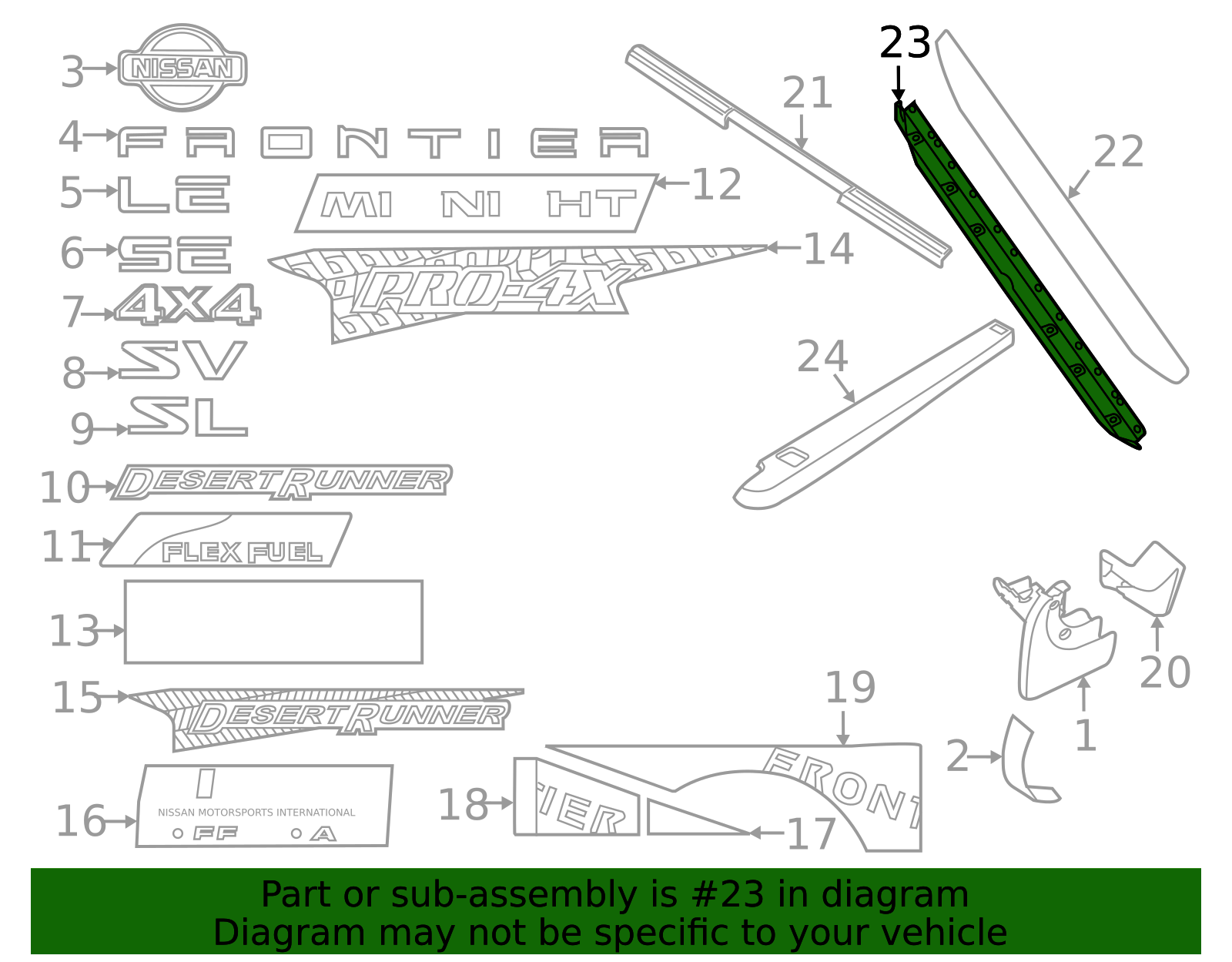 2013-2021 Nissan Frontier OEM NEW 2013-2019 Nissan Frontier S SL SV ...