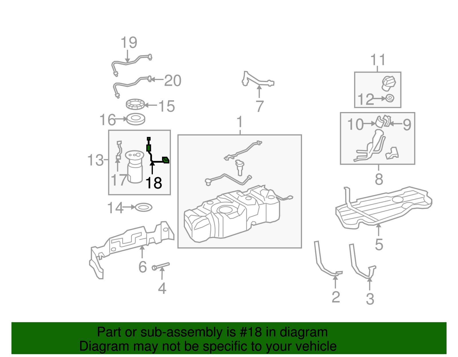 2009-2013 Toyota Fuel Gauge Sending Unit 83320-0C030 | Toyota Parts Center