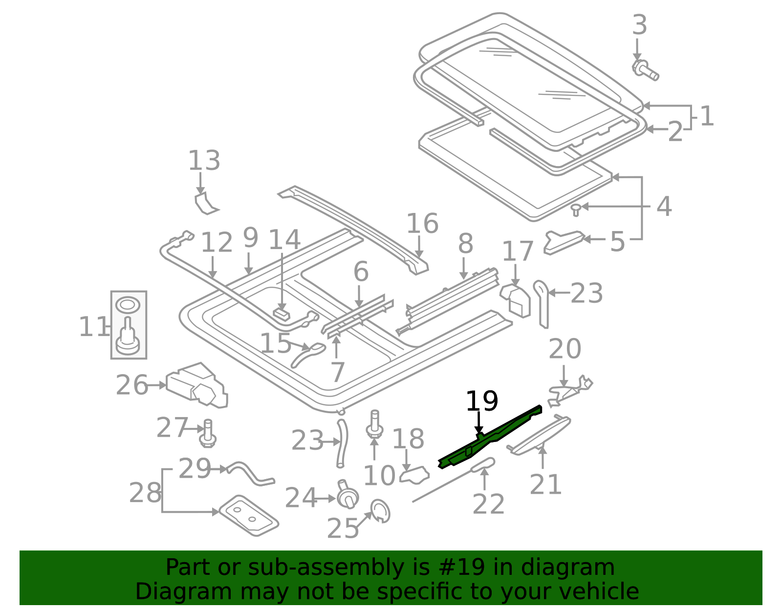 8D5-877-151-A - Sunroof Guide Jaw 1998-2022 Volkswagen | VW Direct Parts