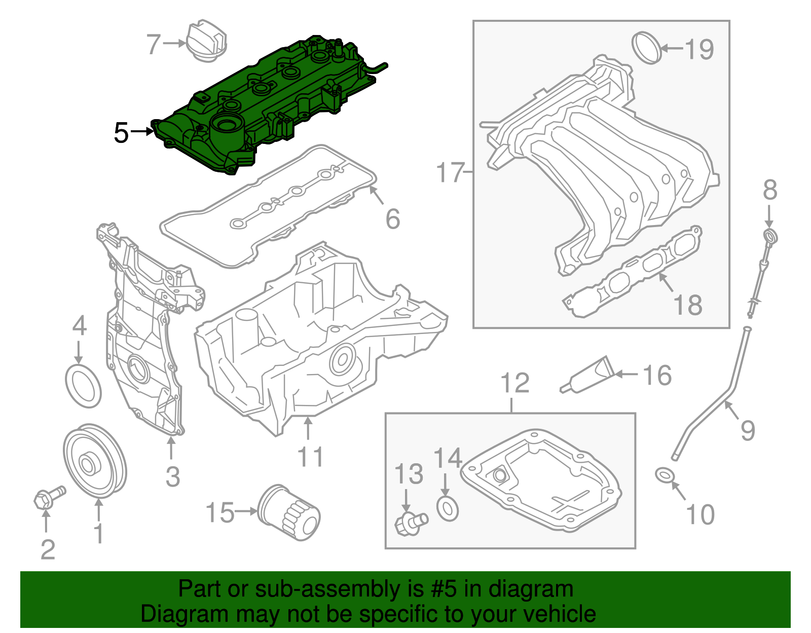 2012-2019 Nissan Valve Cover 13264-3AB0B | Bill Kay Nissan Parts