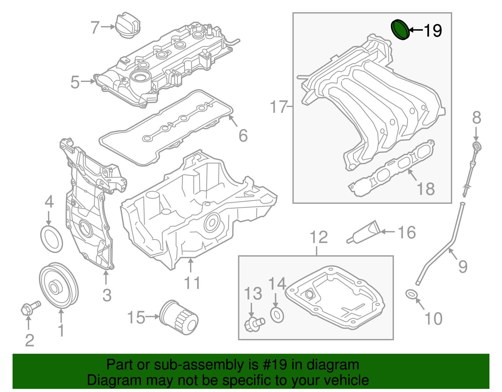 2012-2019 Nissan Gasket 16175-1HK0A | Nissan Parts Central