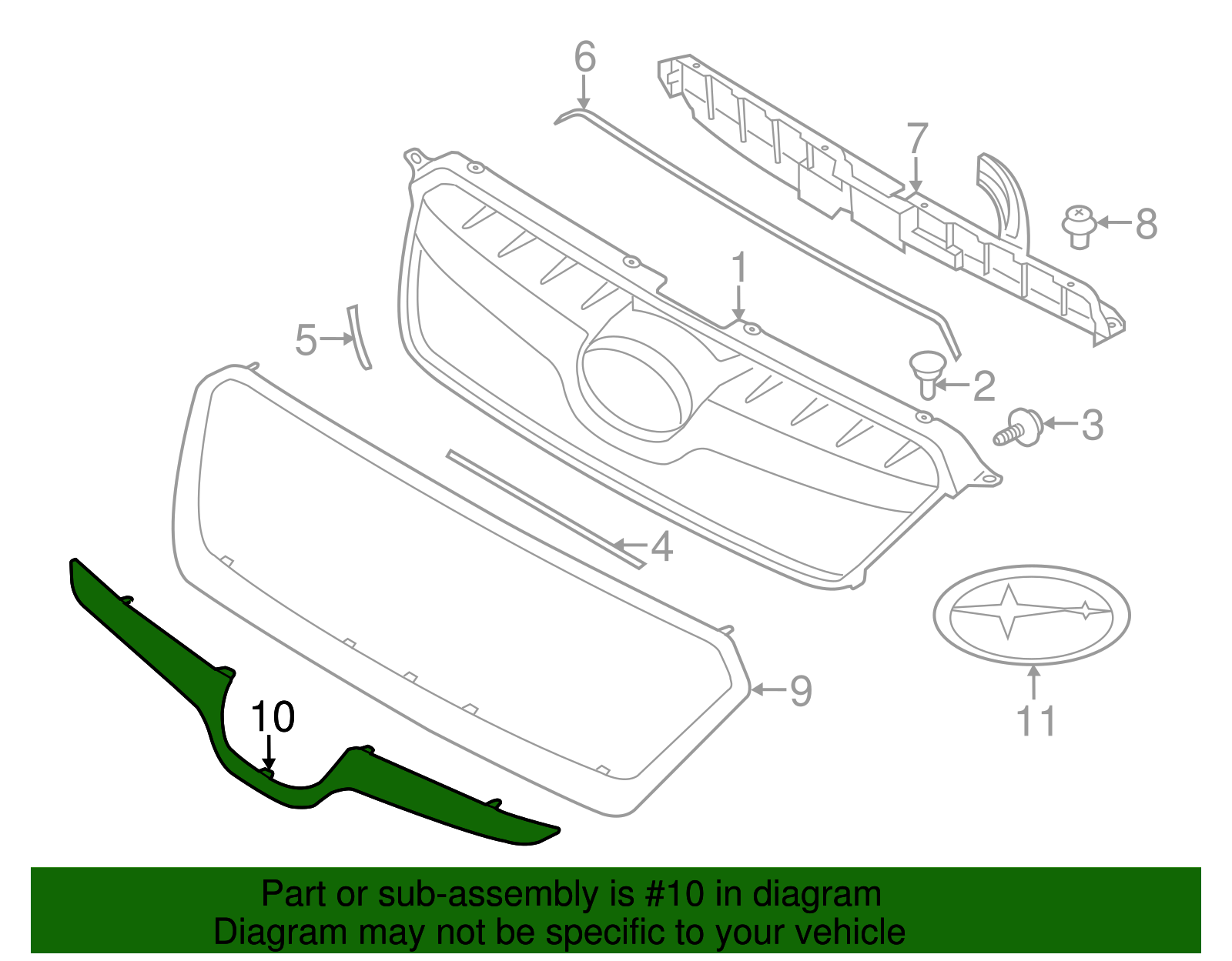 2013-2015 Subaru XV Crosstrek Molding 91123FJ040 | Subaru Parts Store