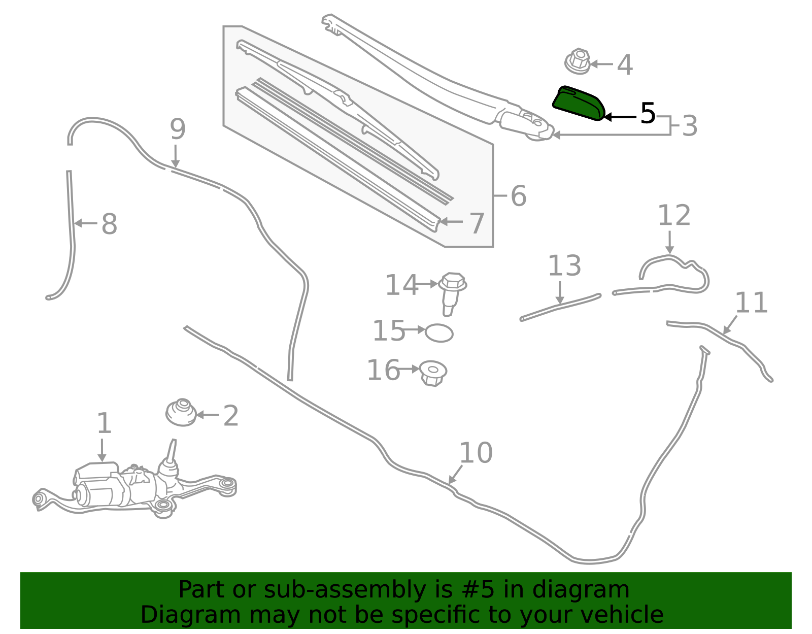 2016-2022 Toyota Wiper Arm Cover 85292-47050 | Toyota Parts Center