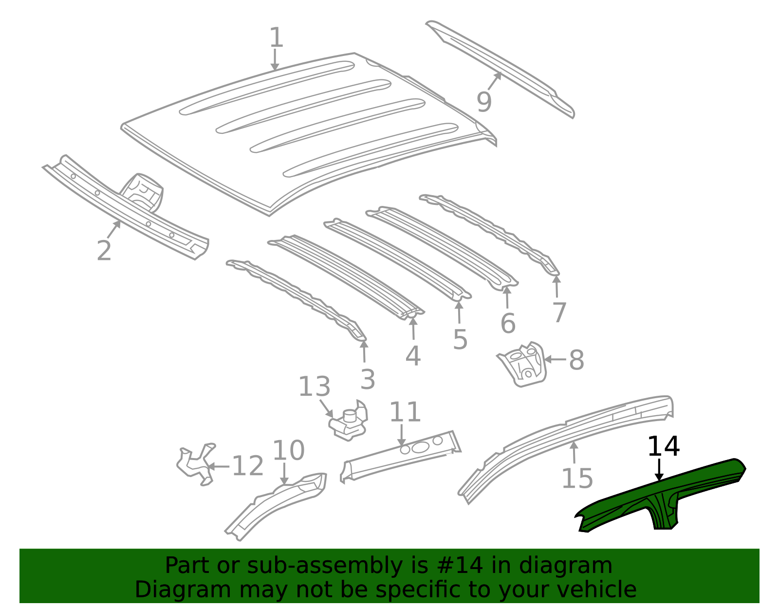 61213-0C040 - High-Quality Roof Side Rail for 2007-2021 Toyota Tundra ...