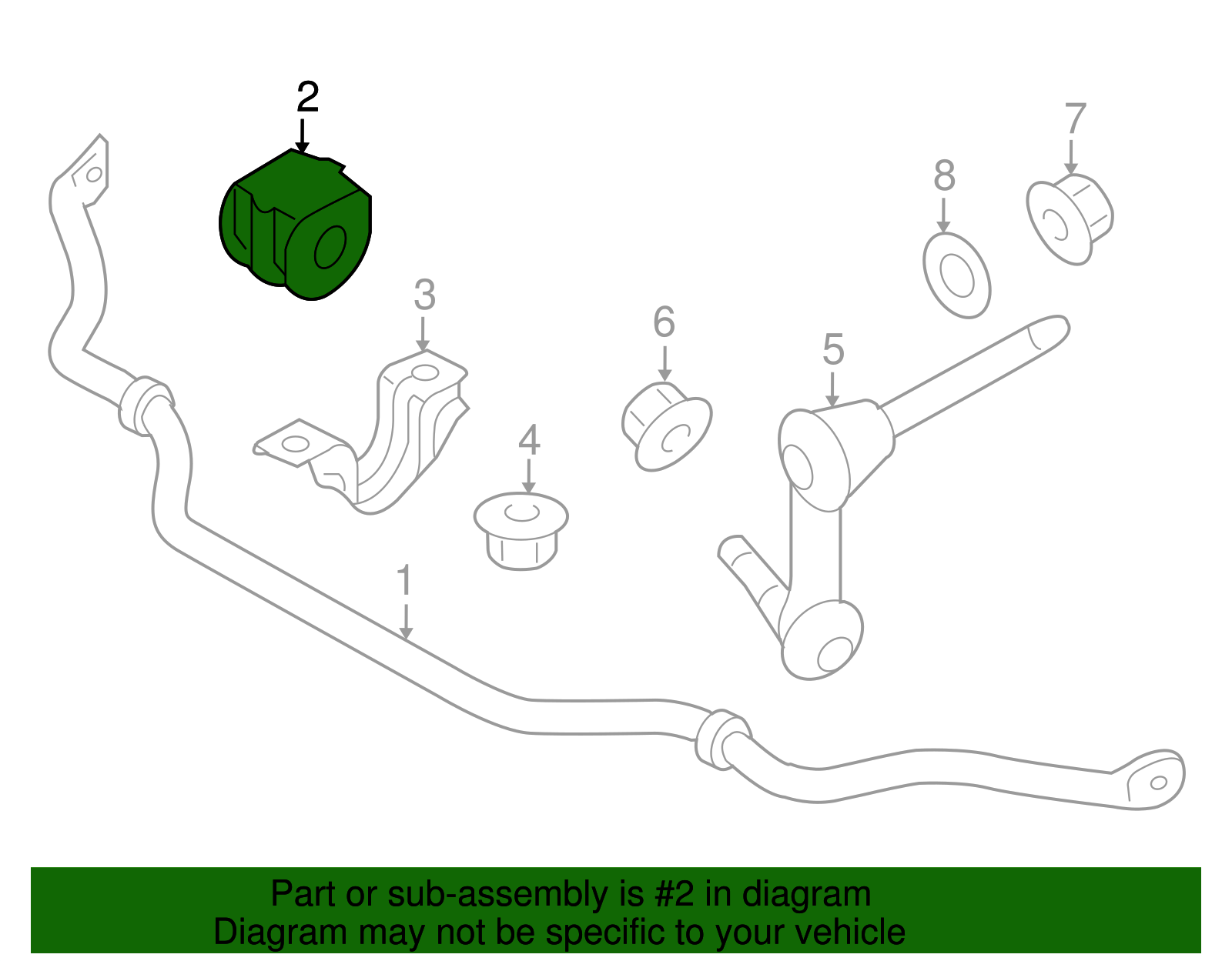 2015-2025 Nissan Stabilizer Bar Bushing 54613-6GA1A | Nissan RVA