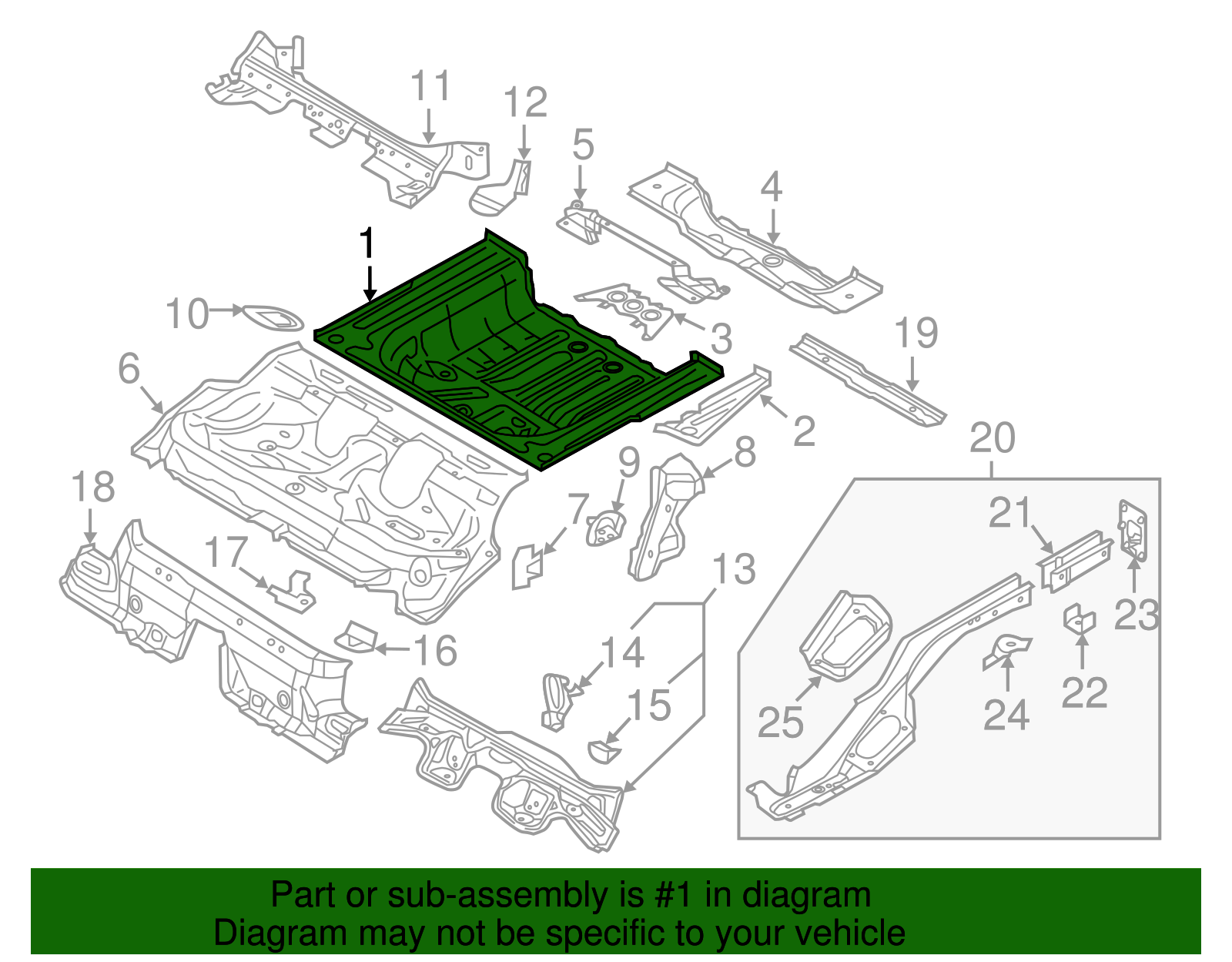 5Q0-813-116-N - Floor Pan Assembly 2015-2025 Audi | Audi OEM Parts Guy