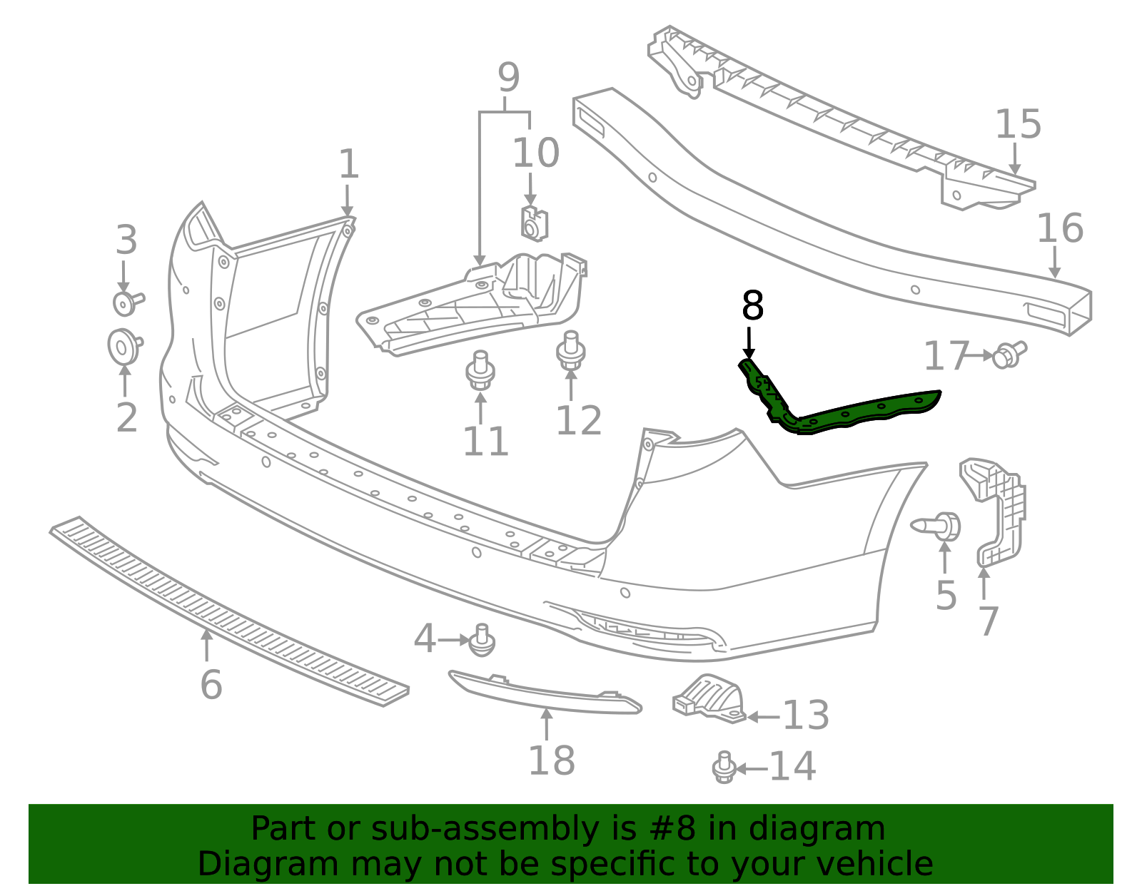 71593-THR-A01 - 2018-2024 Honda Odyssey - Spacer R Rear Bumper Side ...
