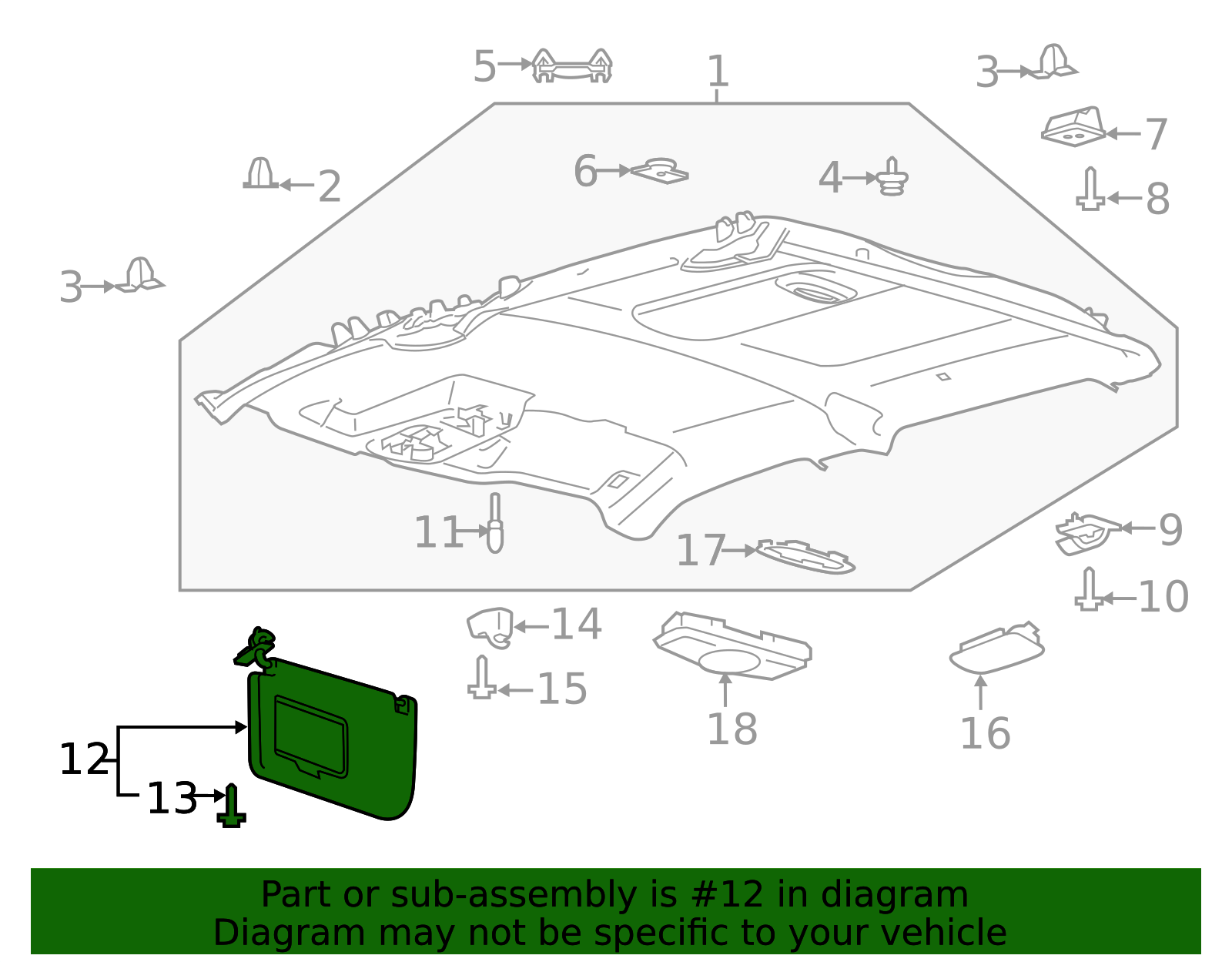 2015-2017 Ford F-150 Sun-Visor GL3Z-1504105-PC | QuirkParts