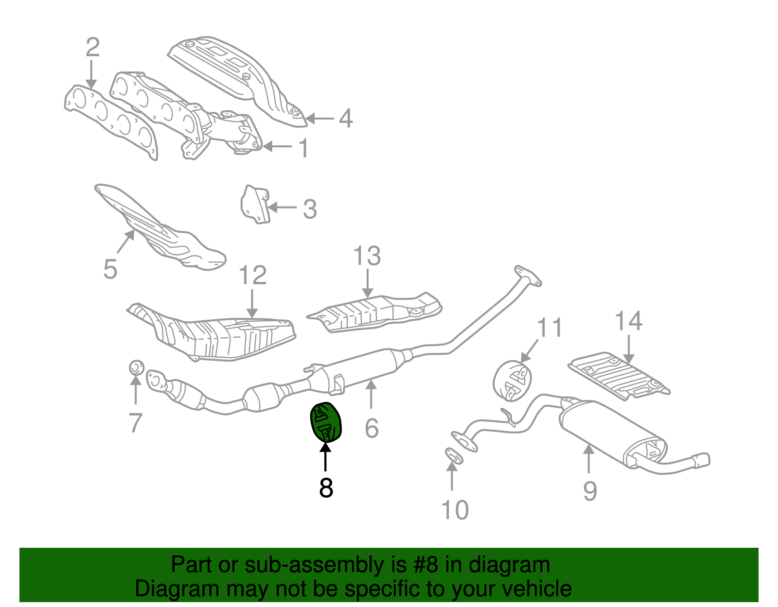17565-0D050 - Exhaust System Hanger 2003-2008 Toyota | Longo Toyota Parts