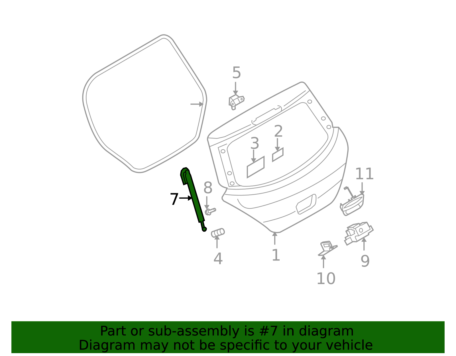 2007-2012 Nissan Versa Lift Cylinder 90451-EL00A | Bill Kay Nissan Parts