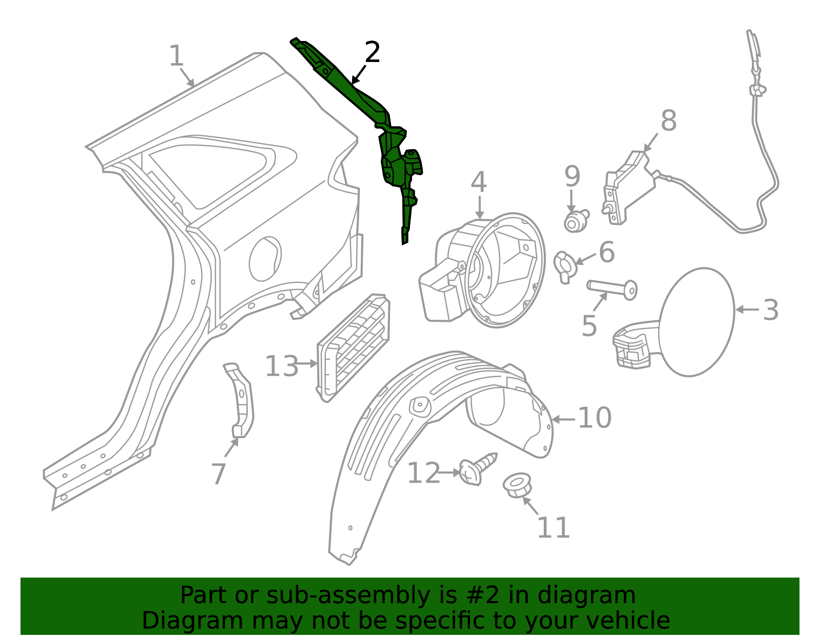 2016-2020 Kia Sorento Quarter Extension 71520-C5100 | QuirkParts