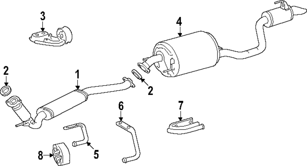 2023-2025 Toyota Highlander Muffler & Pipe 17430-F0530 | Toyota Parts ...
