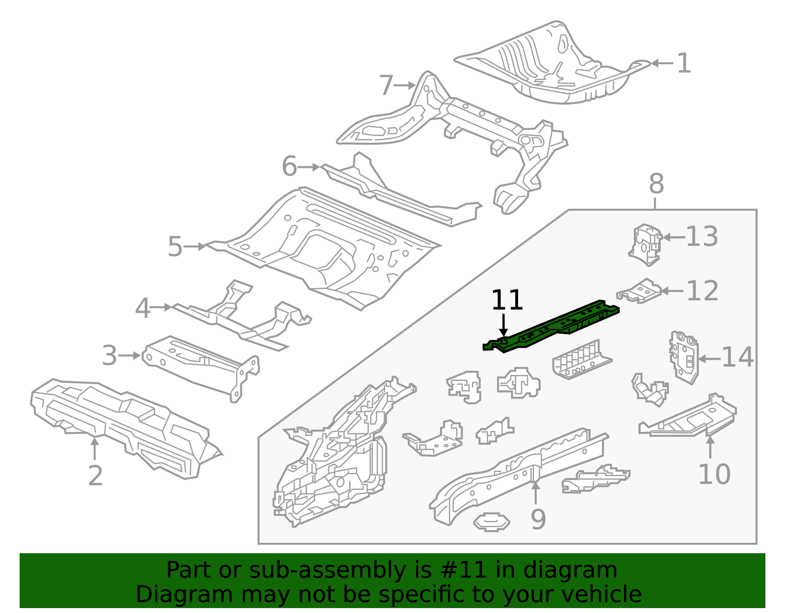 65666-TBG-A00ZZ - 2016-2020 Honda Civic - Frame L Rear (Upper) | Honda ...