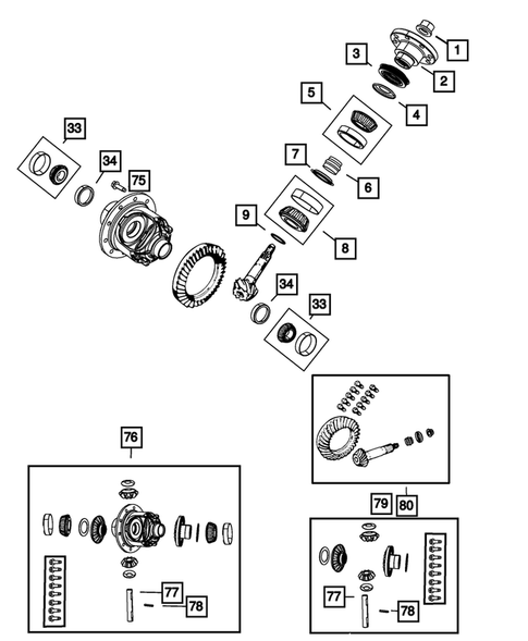 Front Axle; Housing, Differential and Vent for 2017 Jeep Wrangler ...