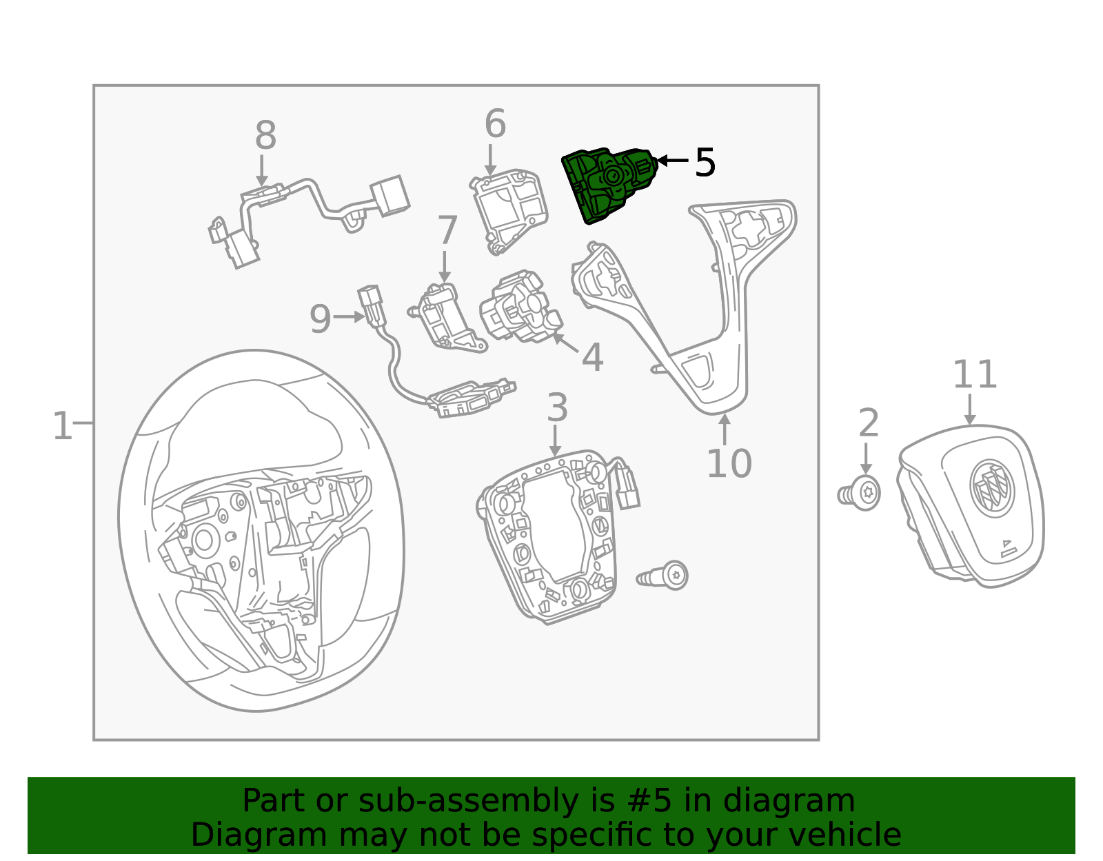23154419 - Jet Black Passenger Side Radio Control Switch 2014-2017 ...