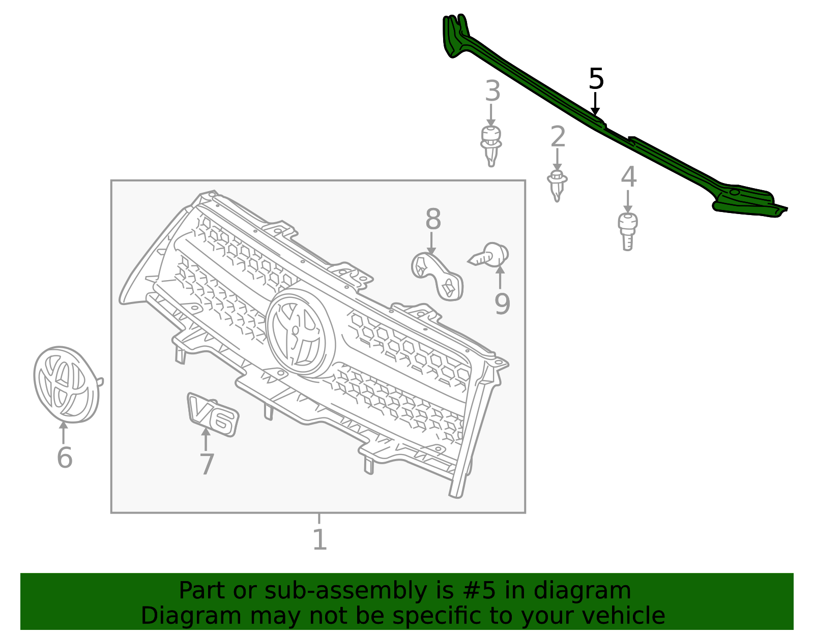 2009-2012 Toyota RAV4 Grille Seal 53395-0R011 | Toyota Parts Center
