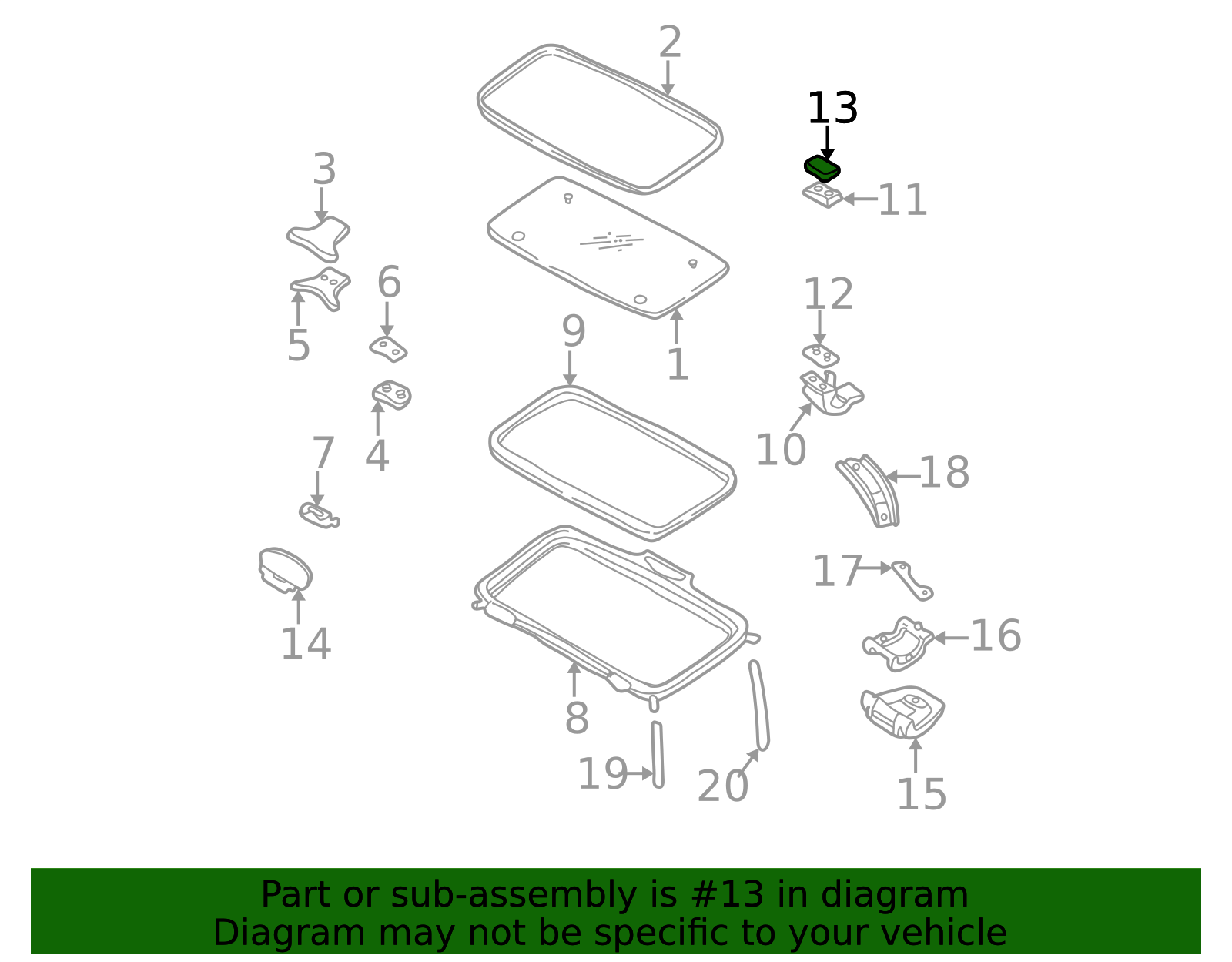 1985-2004 Nissan Holder Sunroof Handle 73882-M6600 | Team Nissan Inc.