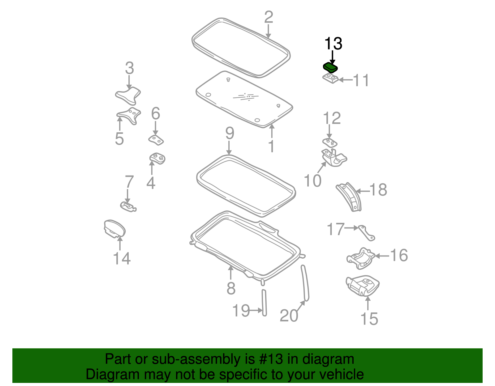 1985-2004 Nissan Holder Sunroof Handle 73882-M6600 | Team Nissan Inc.