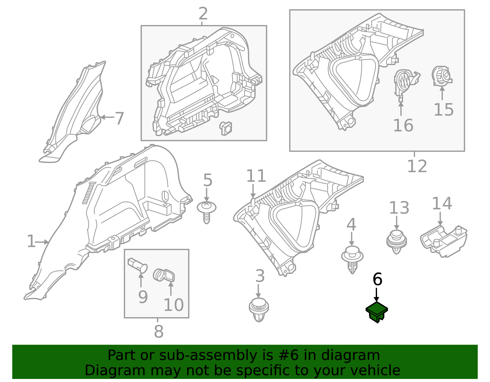 9991-00-501 - Interior Quarter Panel Trim Panel Grommet - 1990-2025 ...