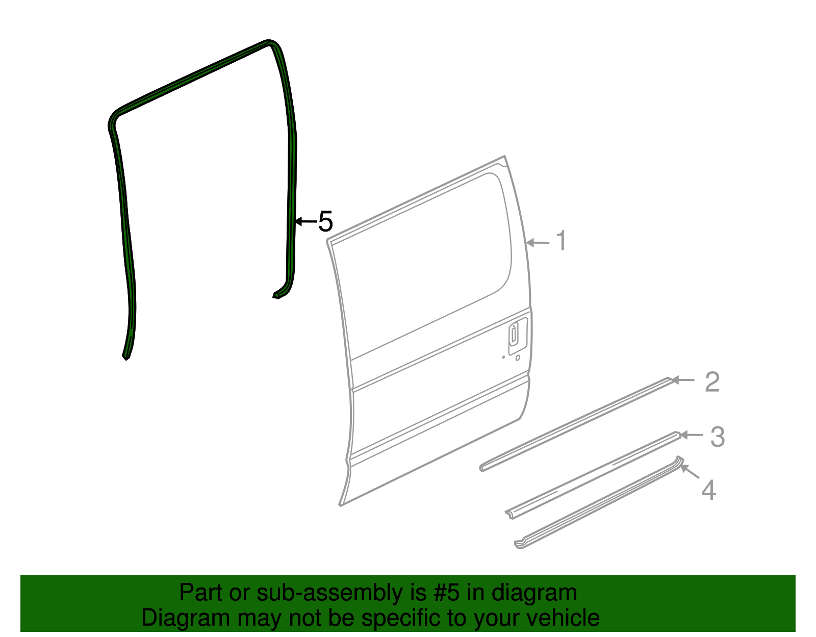 F2UZ-15253A10-A - 1992-2014 Ford - Sliding Door Weatherstrip | Ford OEM ...