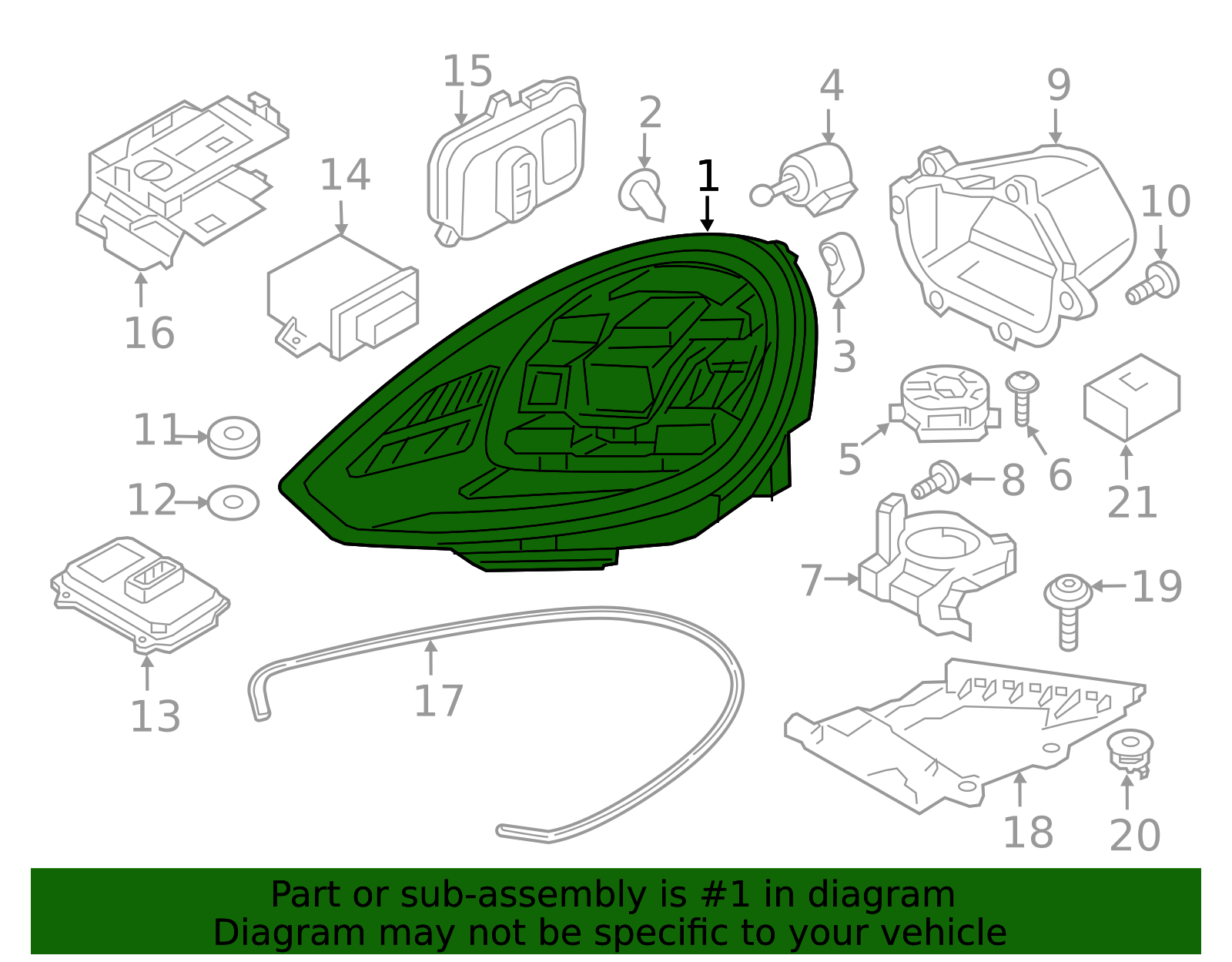 2015-2018 Porsche Cayenne Led Headlight - Right /Passenger Side 958-941 ...