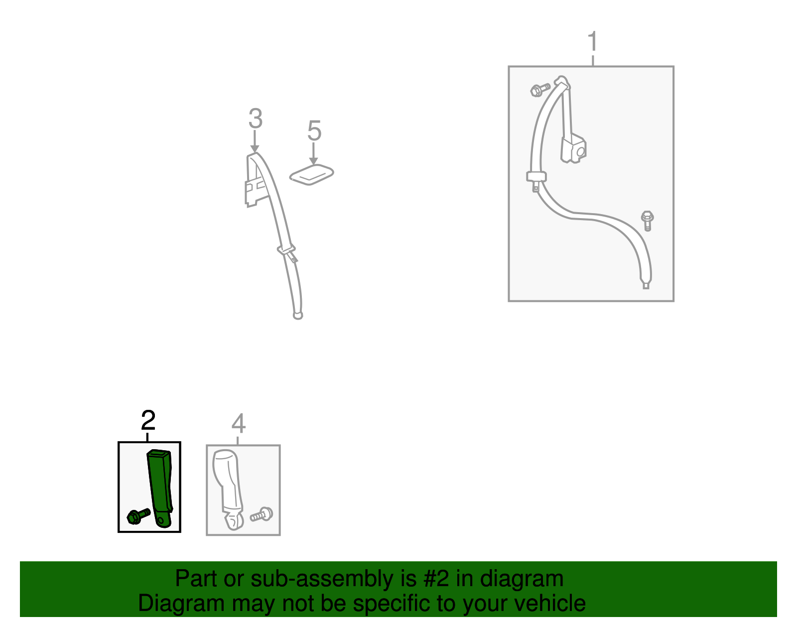 2008-2017 GM Ebony Rear Driver Side Seat Belt with Buckle 19301276 ...