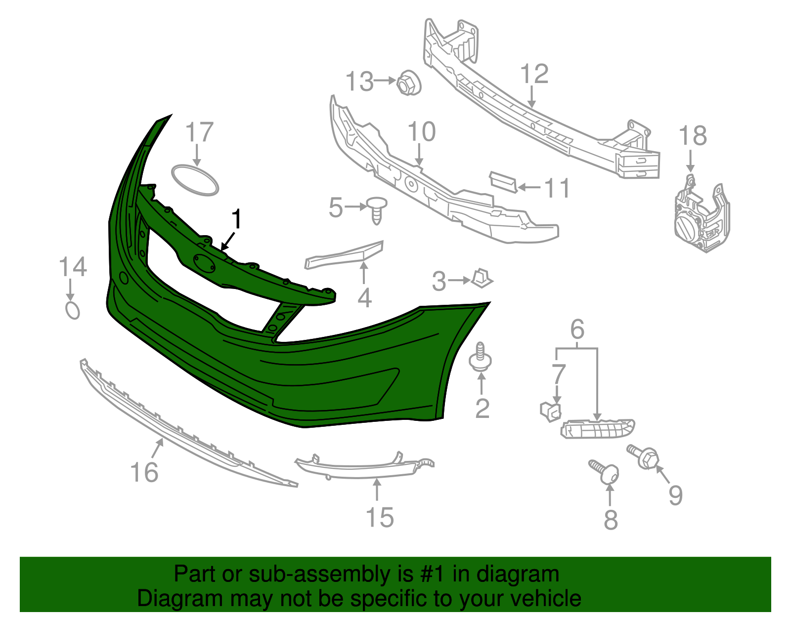 86511-4C000 - Bumper Cover 2012-2013 Kia Optima | Kia.Parts Store
