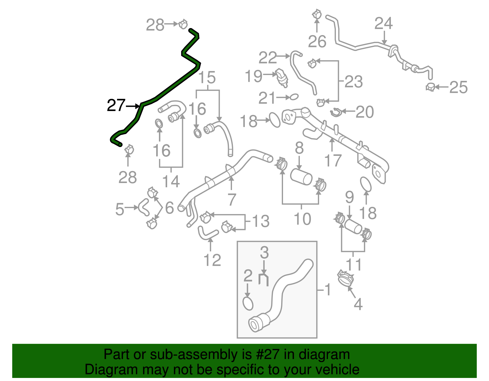 2007-2009 Volkswagen Touareg Overflow Hose 7L6-122-447-BF | Wolfsburg ...