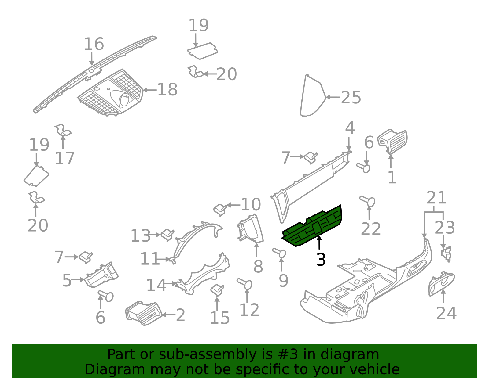 2019-2025 Porsche Macan Center Duct 95B-819-110-E-G0B | Parts