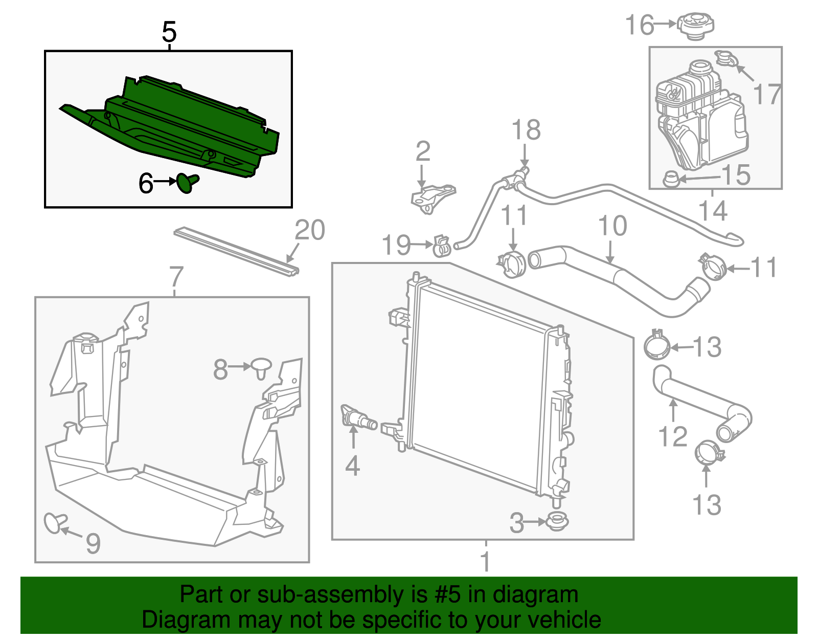 2015-2019 Cadillac ATS Upper Radiator Air Baffle 23229833 | Shop Matick ...