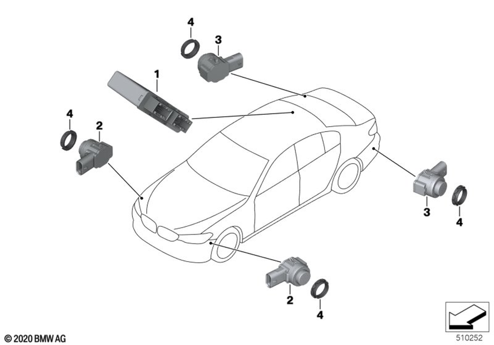 66209826963 - BMW Ultrasonic Sensor, Sophisto Gray 2018-2023 BMW ...