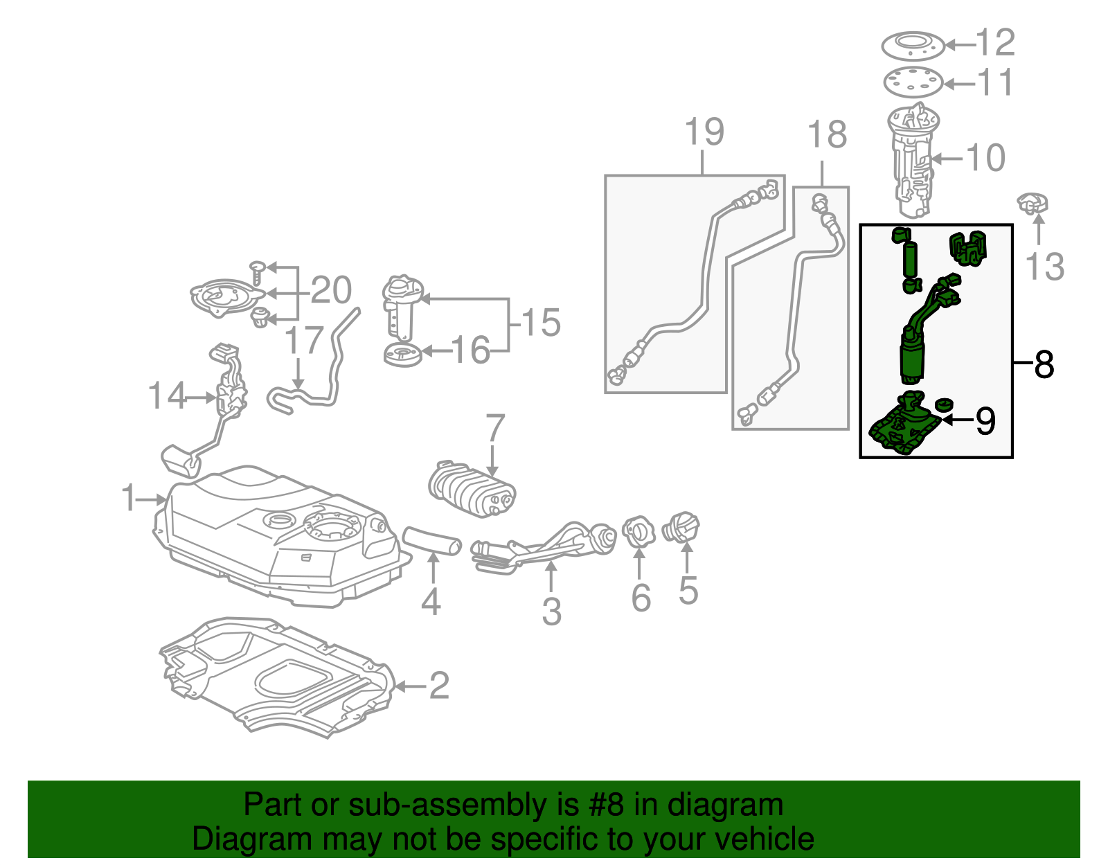 17040-S2A-930 - Pump Set Fuel - 2000-2005 Honda S2000 | Genuine Honda Parts
