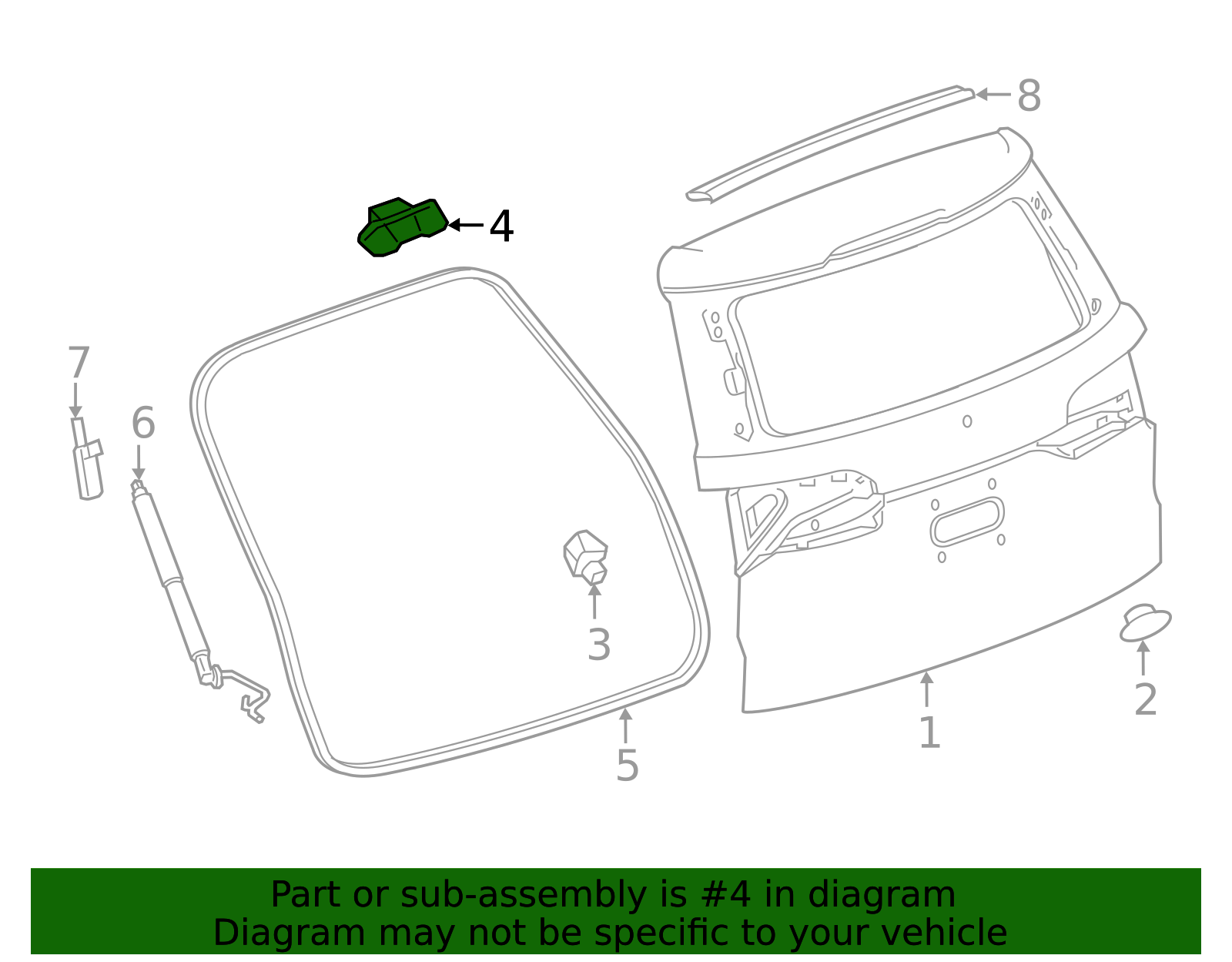 2020-2025 Cadillac XT6 Passenger Side Liftgate Hinge 84256736 | Capital ...