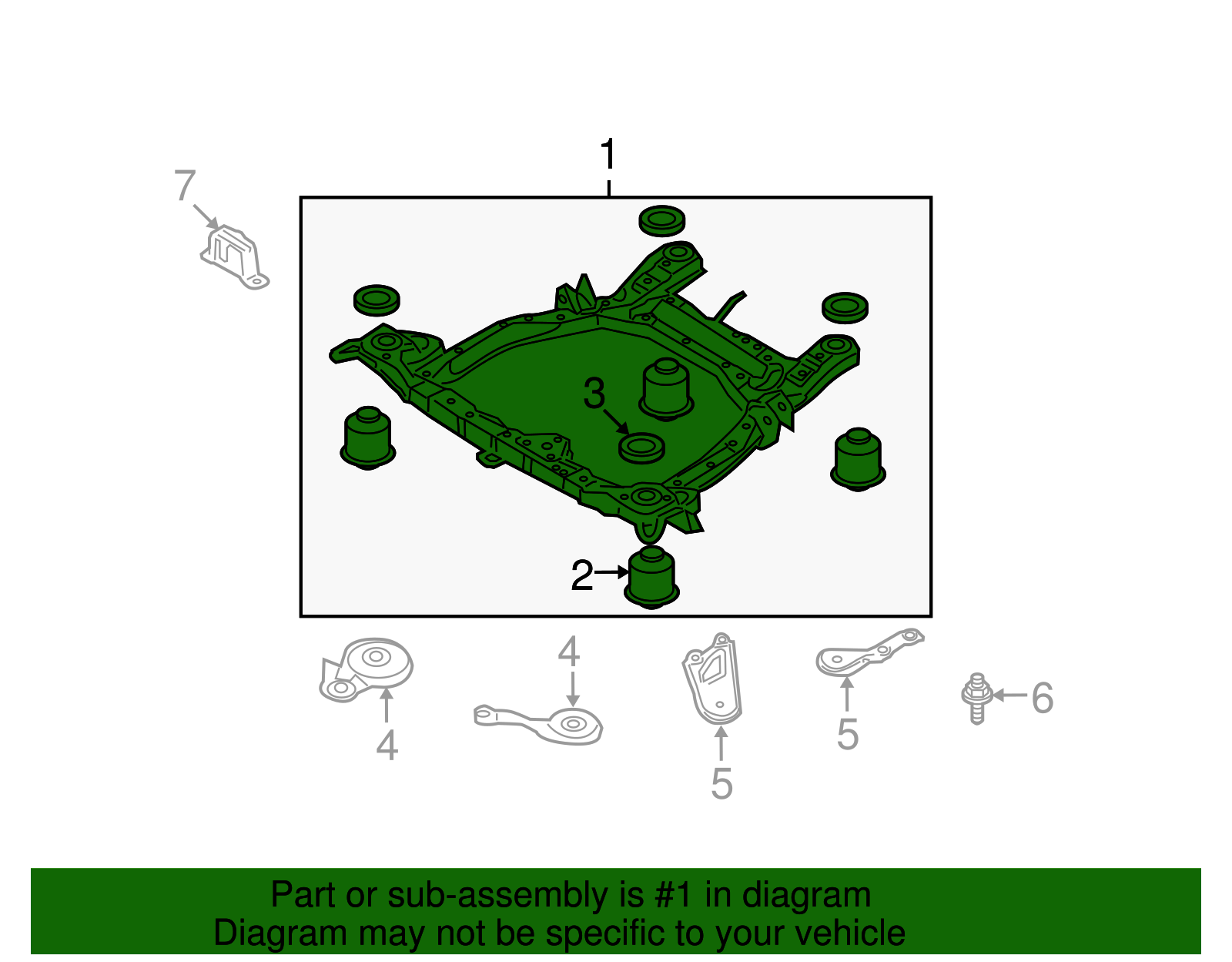 62400-2B570-DS - 2007-2009 Hyundai Santa Fe - Engine Cradle | Hyundai Parts Express