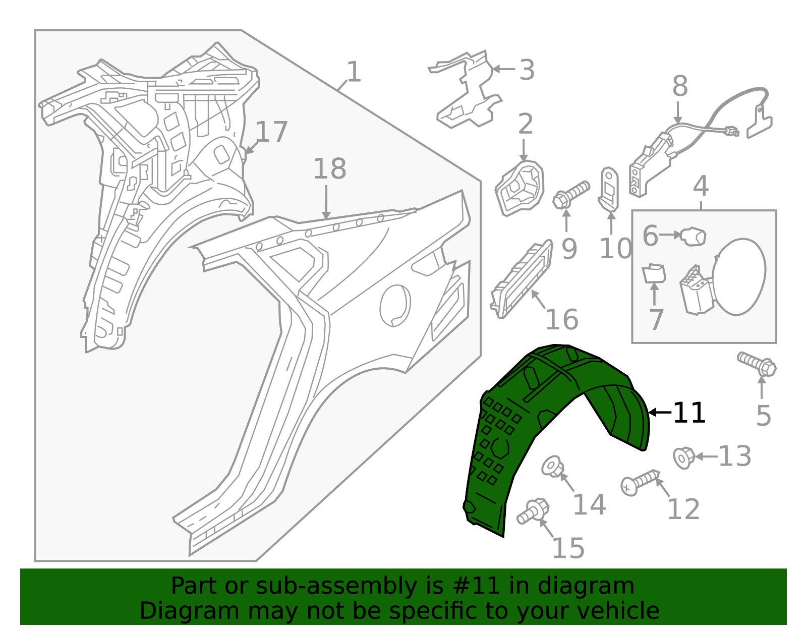 86822-D4000 - Wheelhouse Liner 2016-2020 Kia Optima | Kia.Parts Store