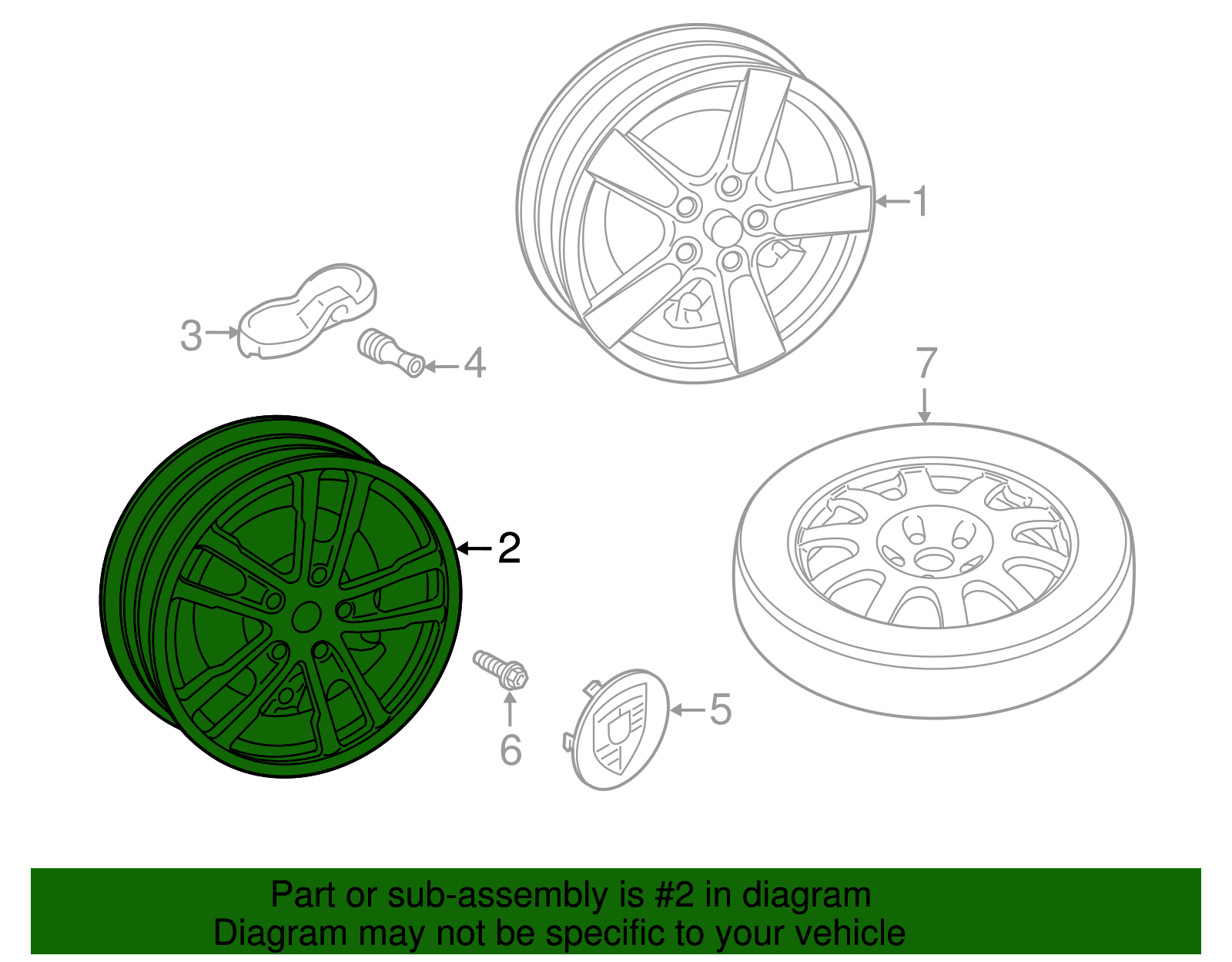 2013-2016 Porsche Wheel, Alloy 981-362-143-02-88Z | OEM Parts Online