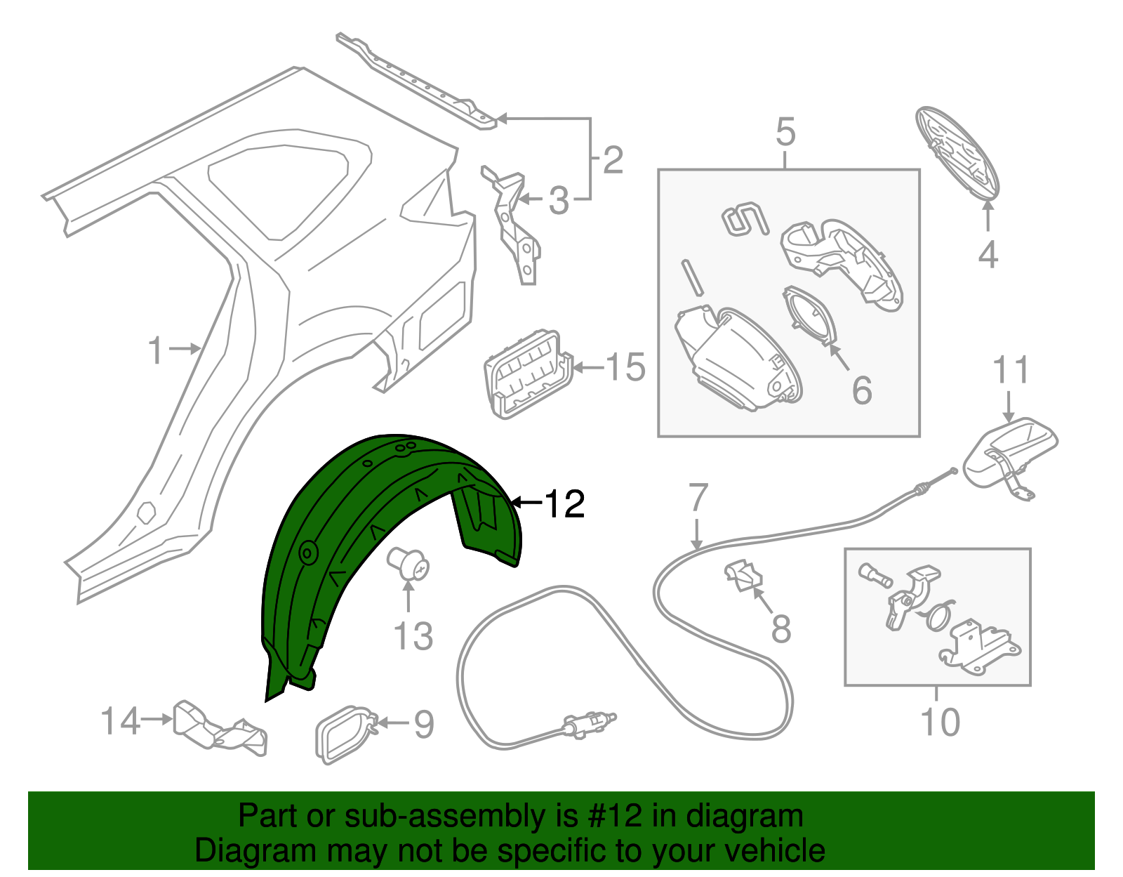 2015-2019 Subaru Wheelhouse Liner 59122AL04A | Subaru Parts Store