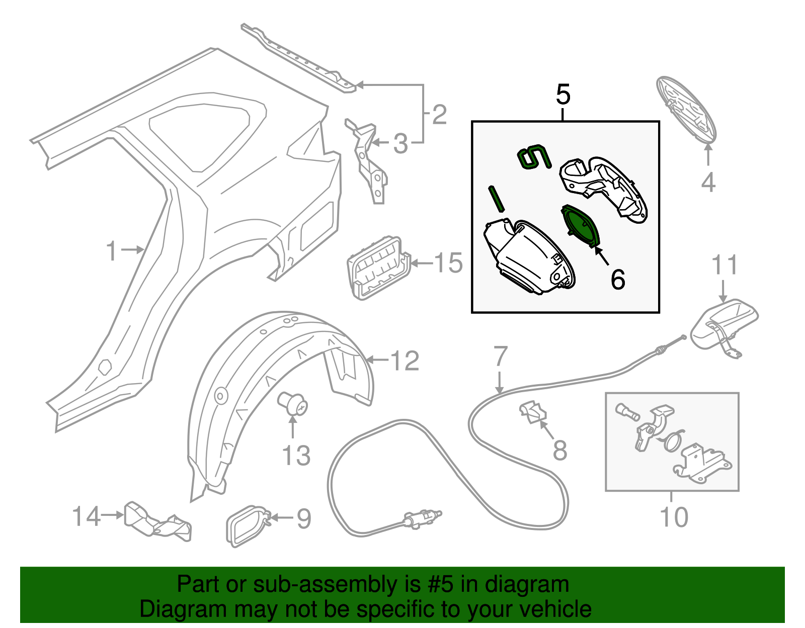51478AL00D - Fuel Pocket 2015-2019 Subaru Outback | Subaru Factory ...
