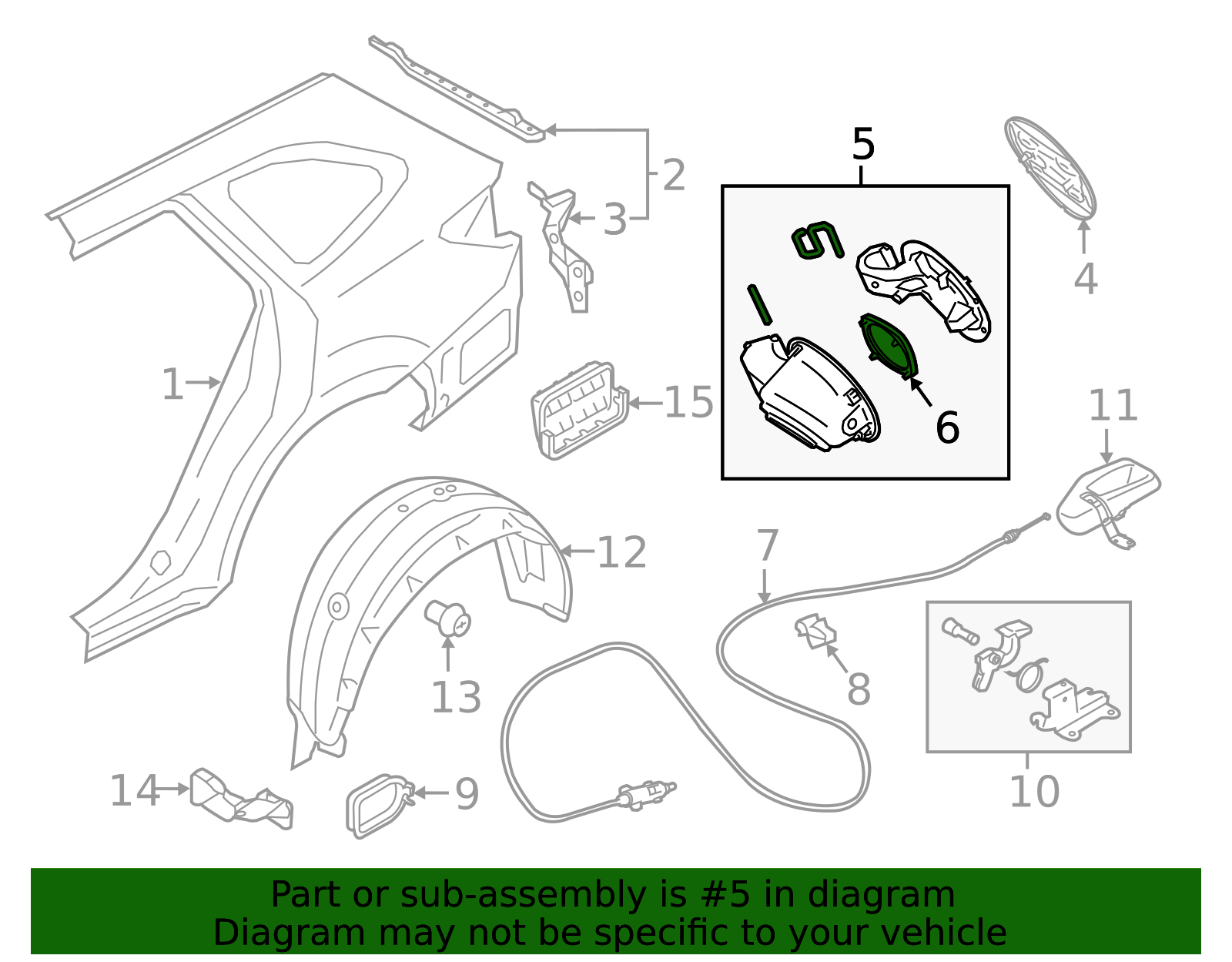 51478AL00D - Fuel Pocket 2015-2019 Subaru Outback | Subaru Direct Wholesale