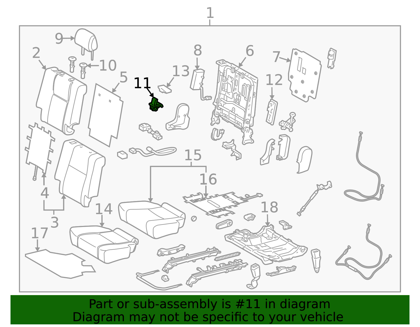 72057-60130-E2 - High-Quality Seat Back Lock for 2010-2023 Lexus GX460 ...