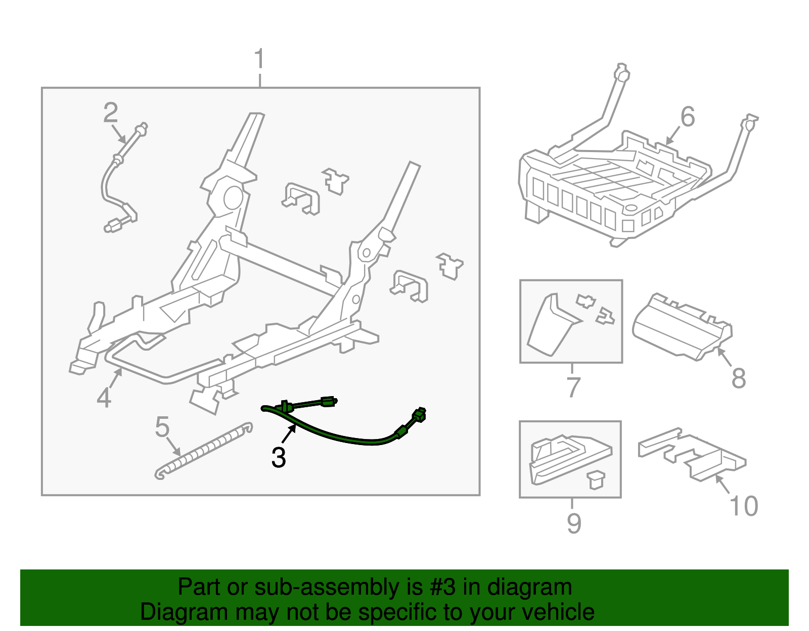 81369-SZA-A01 - 2009-2015 Honda Pilot - Cable C R Middle Seat Walk-In | Honda Parts Cheap