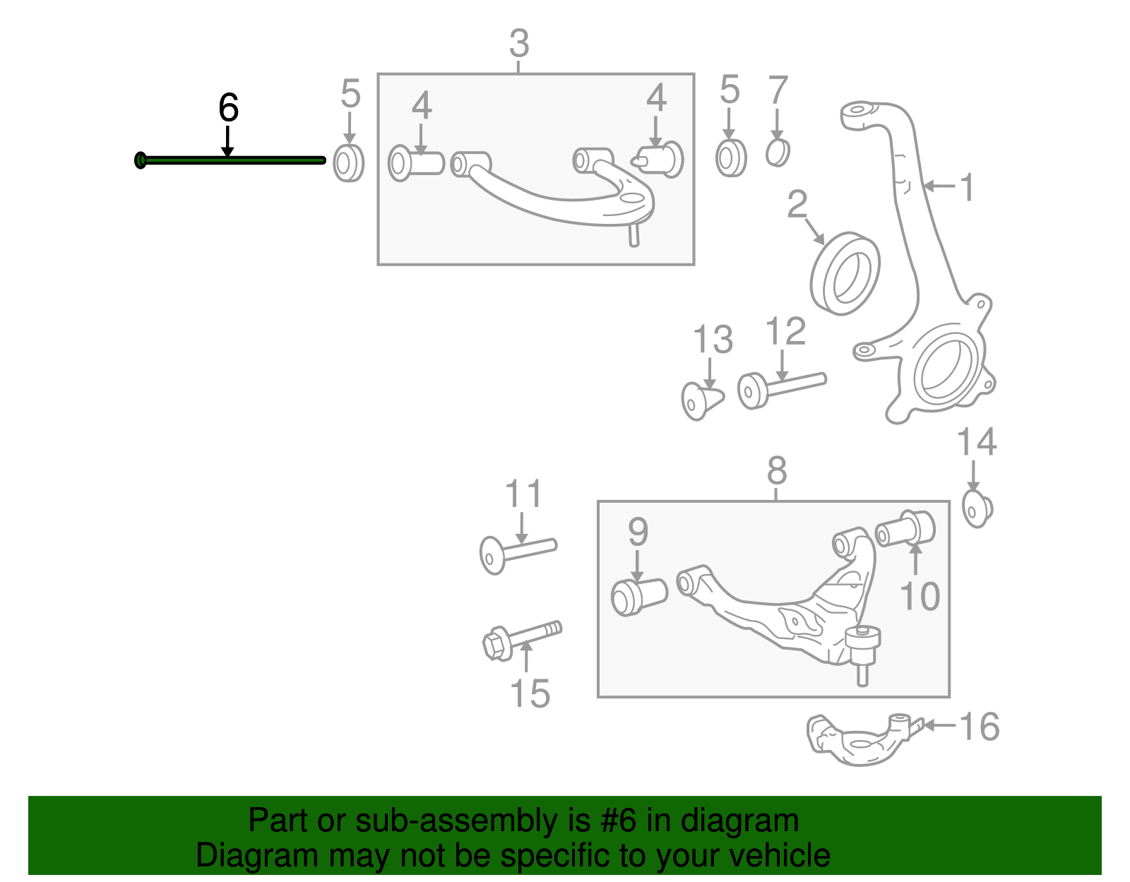 90105-A0095 - Suspension Control Arm Bolt (Left, Right, Front, Upper ...